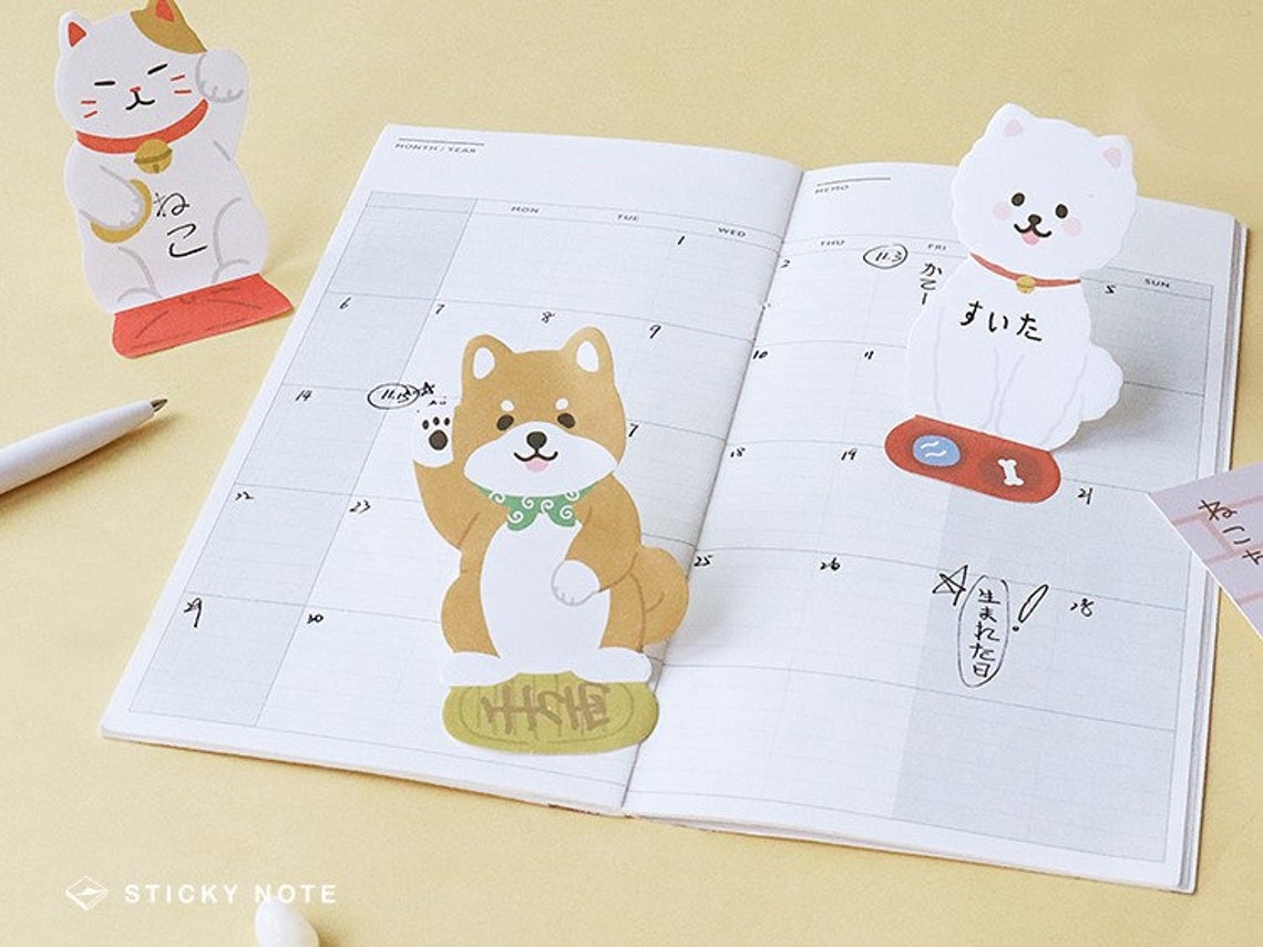 Standing Pet Memo Collection Animal Sticky Notes Memo Cat | Etsy