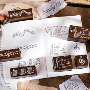 Time Like Song Series Wooden Stamp Set Rubber Music Stamp - Etsy