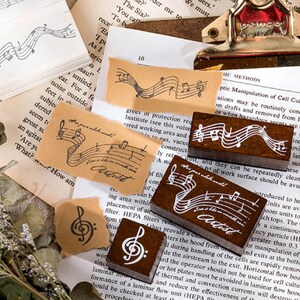 Time Like Song Series Wooden Stamp Set Rubber Music Stamp - Etsy