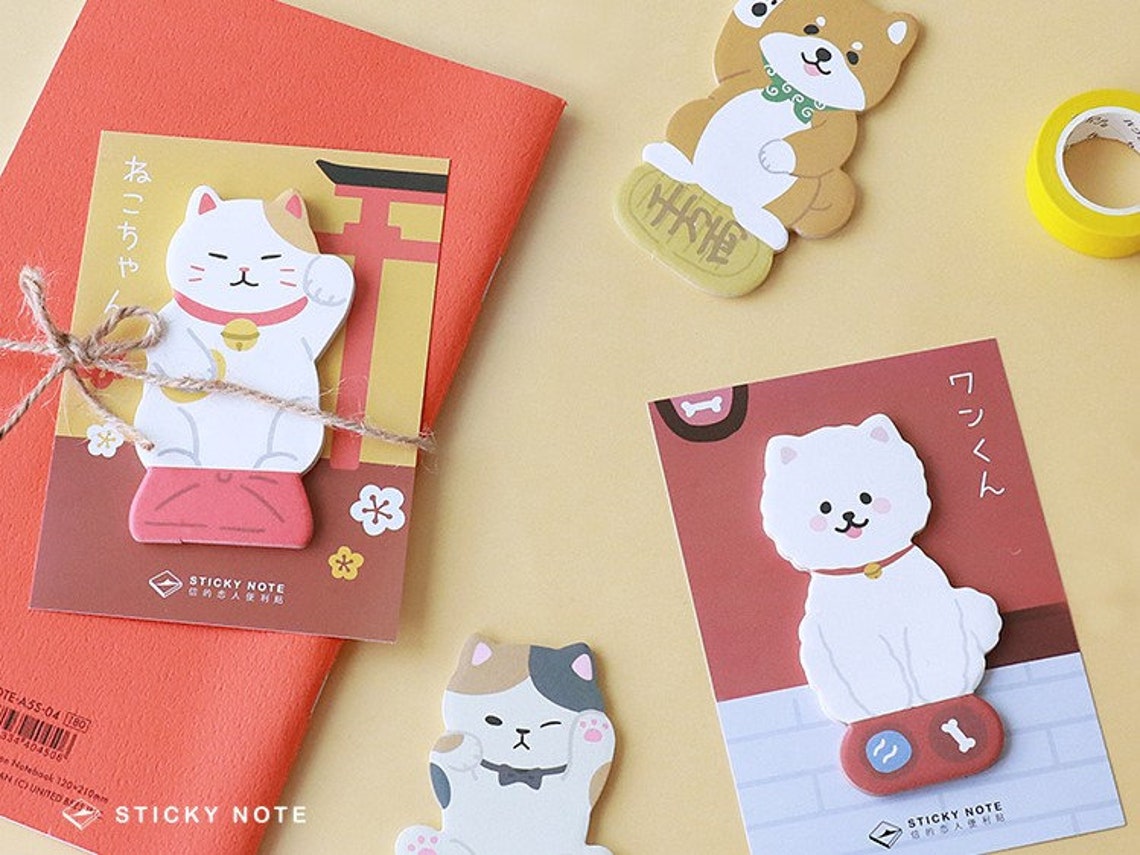 Standing Pet Memo Collection Animal Sticky Notes Memo Cat | Etsy