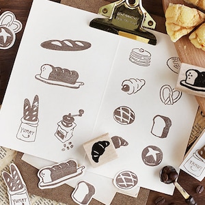 Bakery Wooden Stamp Set Bread Stamp Croissant Stamp Wood - Etsy