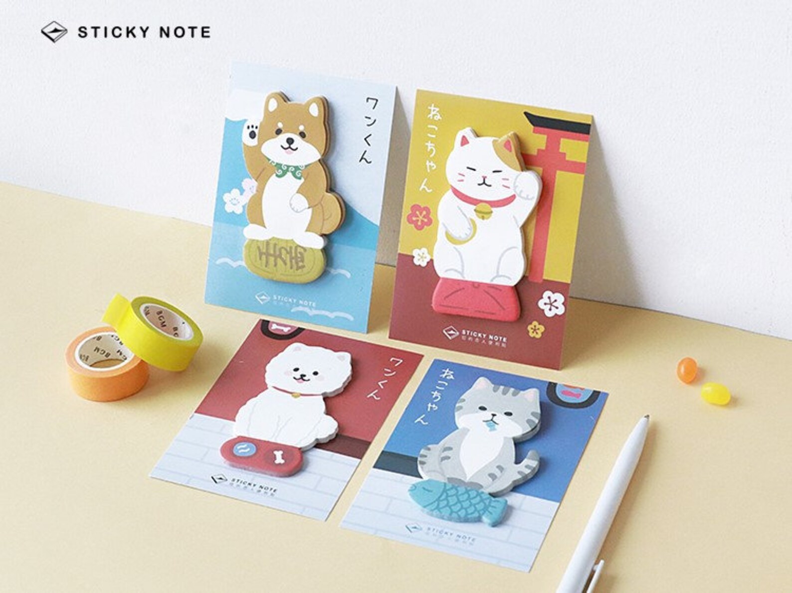 Standing Pet Memo Collection Animal Sticky Notes Memo Cat | Etsy