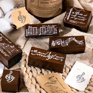 Time Like Song Series Wooden Stamp Set Rubber Music Stamp - Etsy