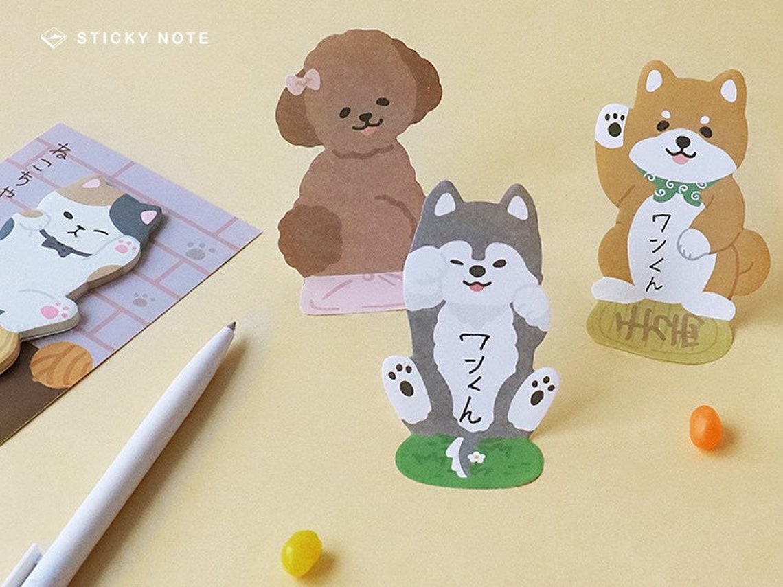 Standing Pet Memo Collection Animal Sticky Notes Memo Cat | Etsy