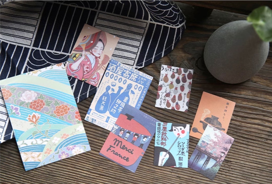 Retro Japan Stickers Box Fuji Little Sticker Ukiyo-e - Etsy