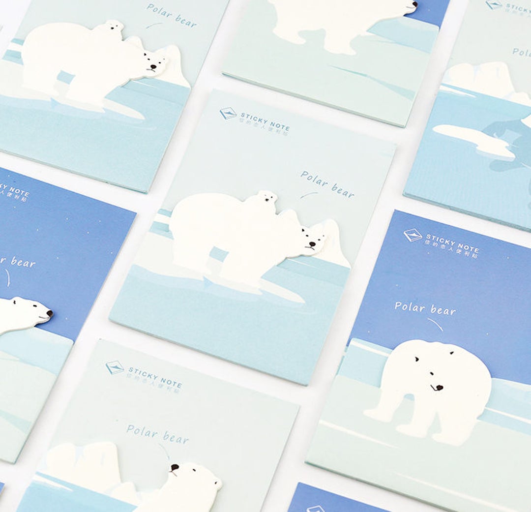 Polar Bear Sticky Notes Bear Memo Notes Cute Animal Sticky - Etsy UK