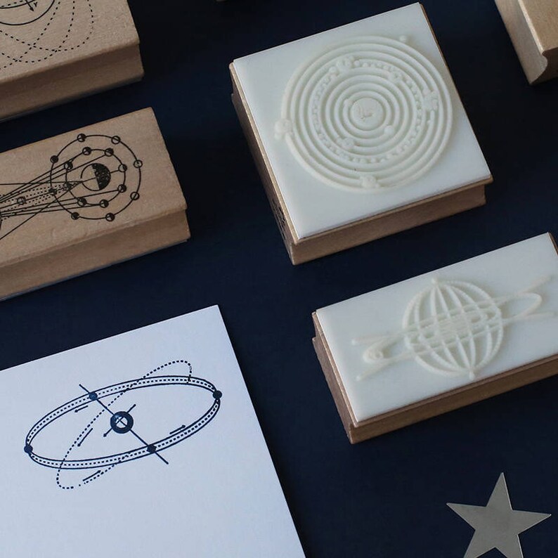 Galaxy Wooden Stamp Set Stars Stamp Universe Stamp Wood | Etsy