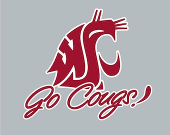 WSU Cougars Car Window Sticker White | Etsy