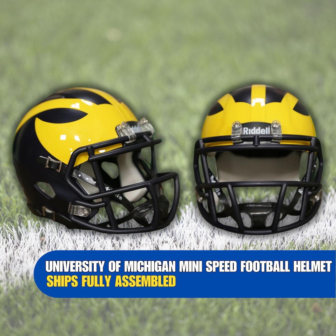 University of University Wolverines Mini Riddell Speed Football Helmet ...