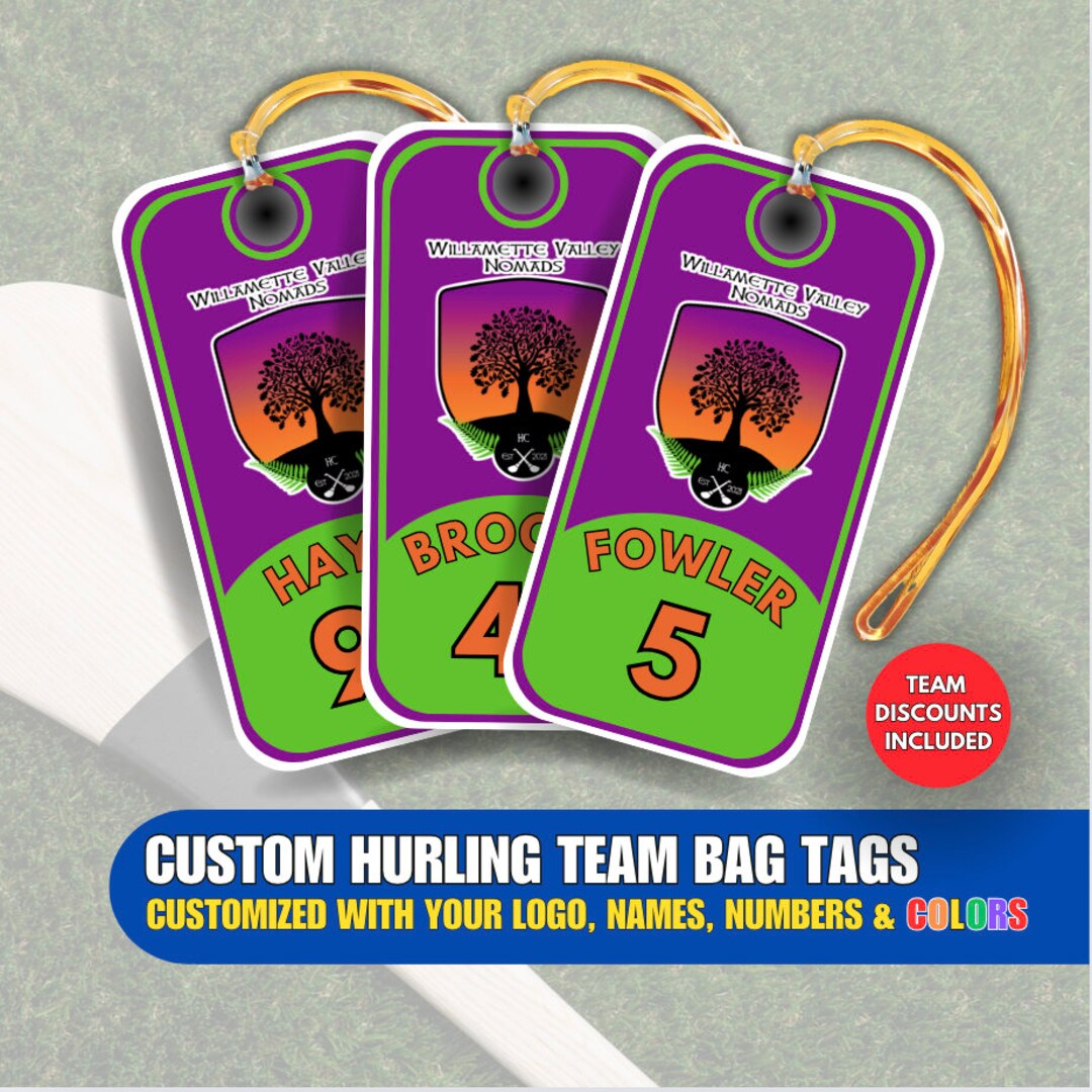 Custom Hurling Bag Tags, Customized Hurling Gifts With Your Logo ...