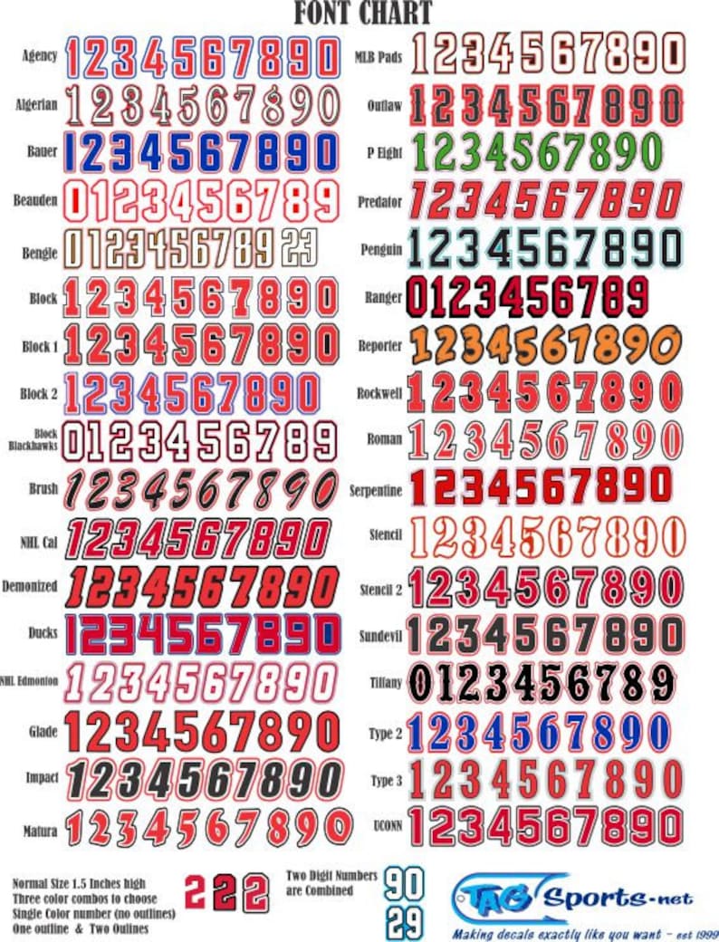 Custom Individual Helmet Numbers Printed and Dye Cut for Each | Etsy