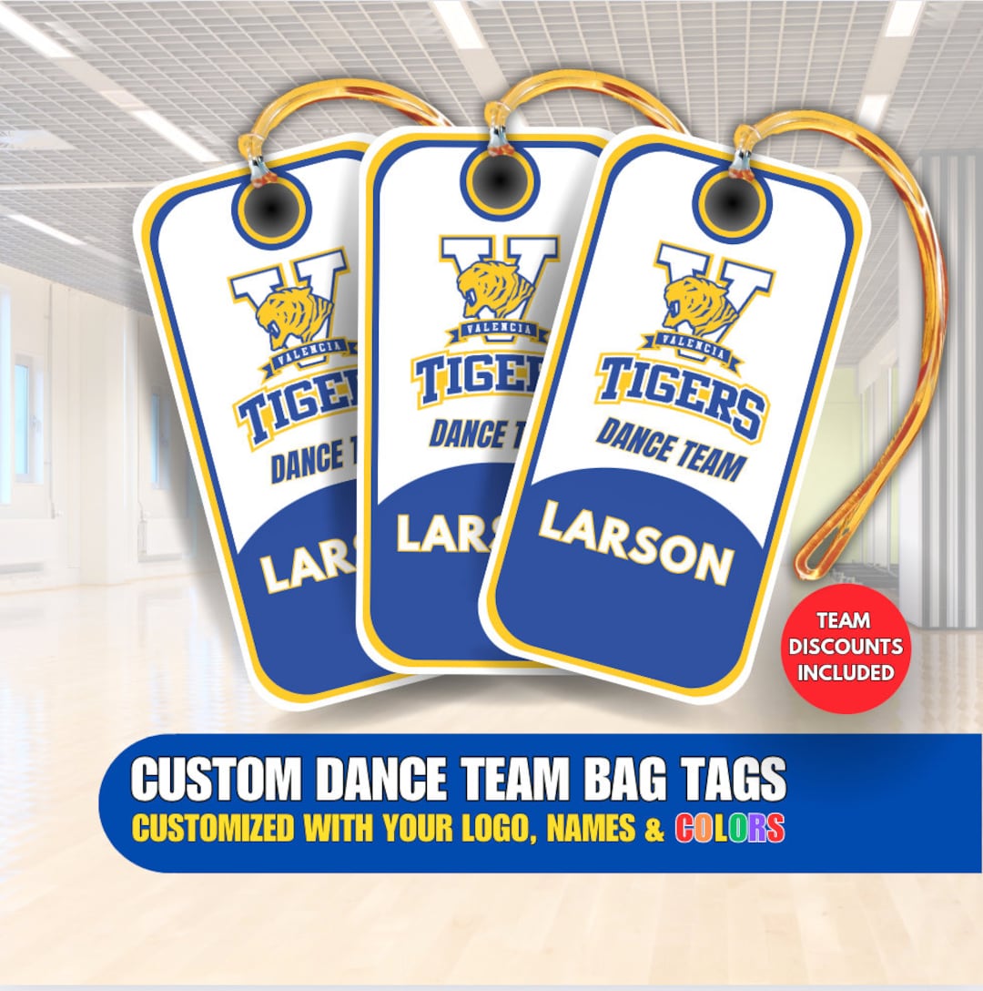 Custom Dance Team Bag Tags, Customized Dance Team Gifts With Your Logo ...