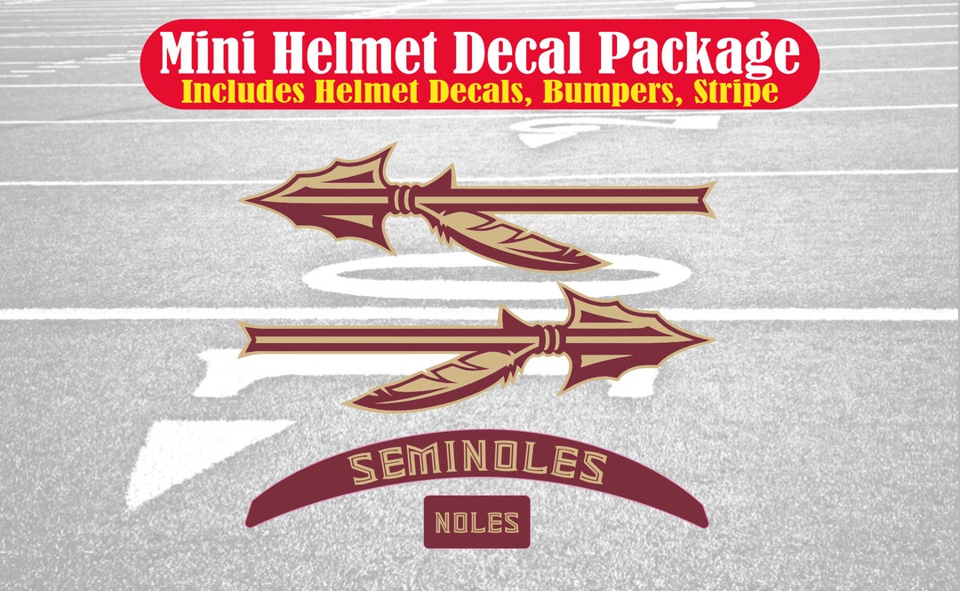 Florida State Mini Football Helmet Decal Sticker Package, Inc Custom ...