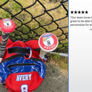 Personalized Baseball Bat Knob Decals, Team Name, Number & Colors - Etsy
