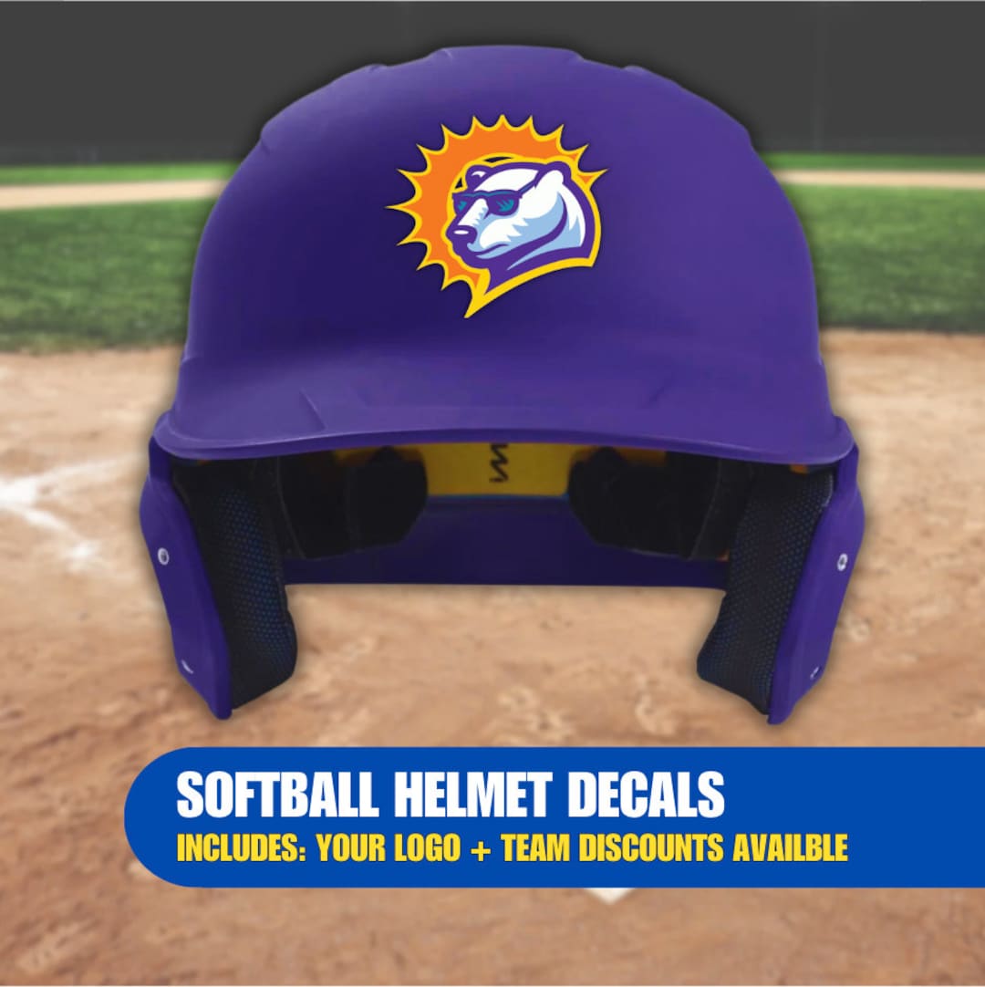Custom Softball Helmet Decals & Stickers | Includes Your Team Logo ...