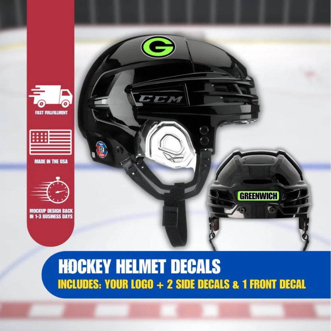 Custom Ice Hockey Helmet Decals Stickers Package Includes Side Helmet ...