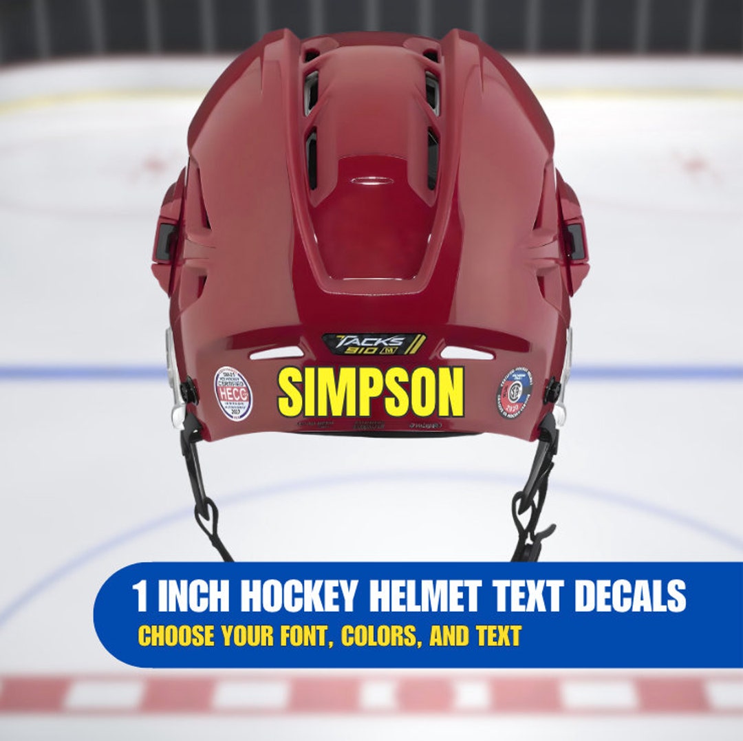 Custom Hockey Helmet Name Decals - Stickers, Hockey Gifts, Dye Cut ...