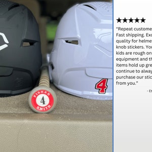 Personalized Baseball Bat Knob Decals, Team Name, Number & Colors - Etsy