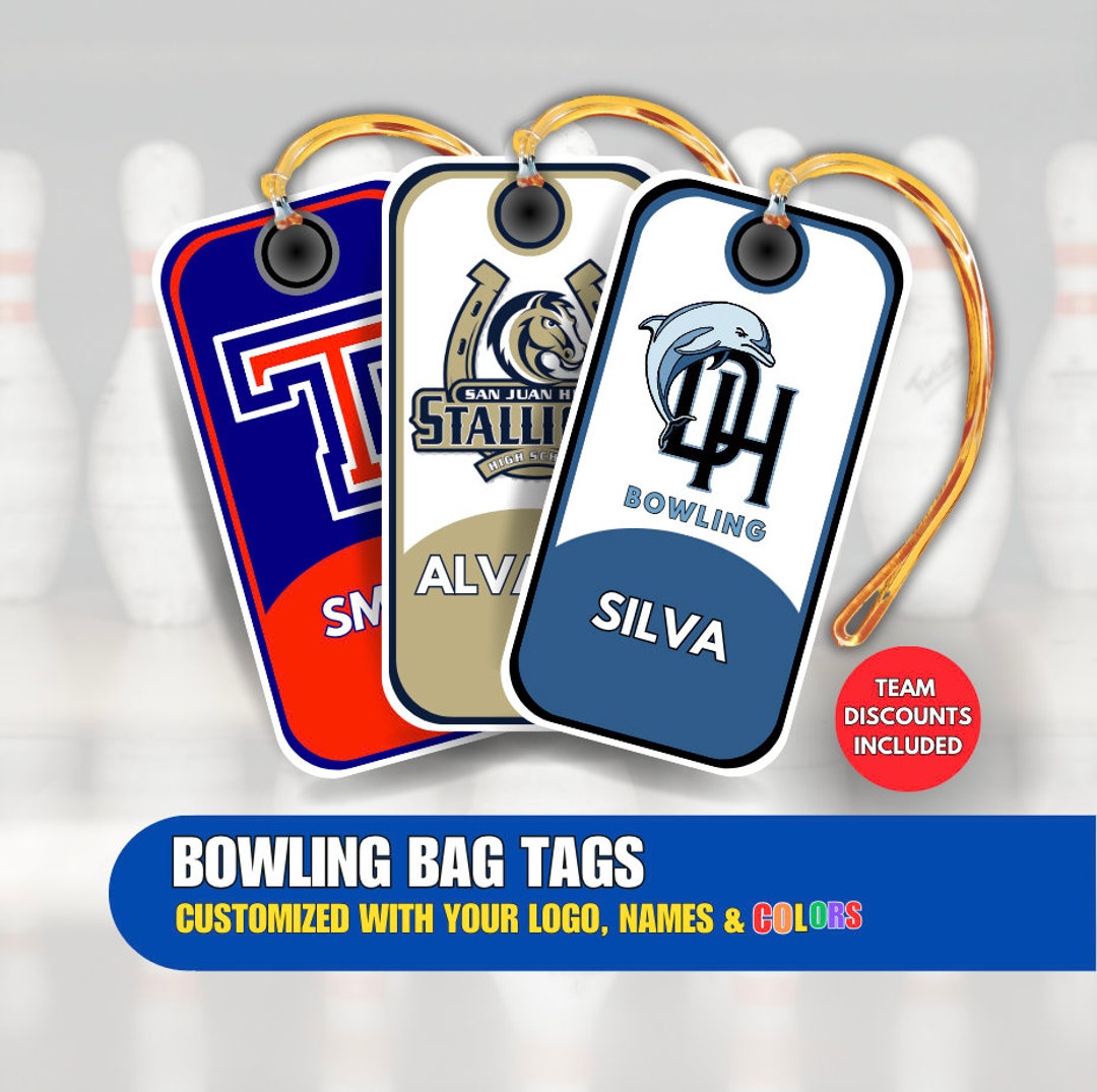 Custom Bowling Team Bag Tags, Customized Your Logo, Colors & Names ...
