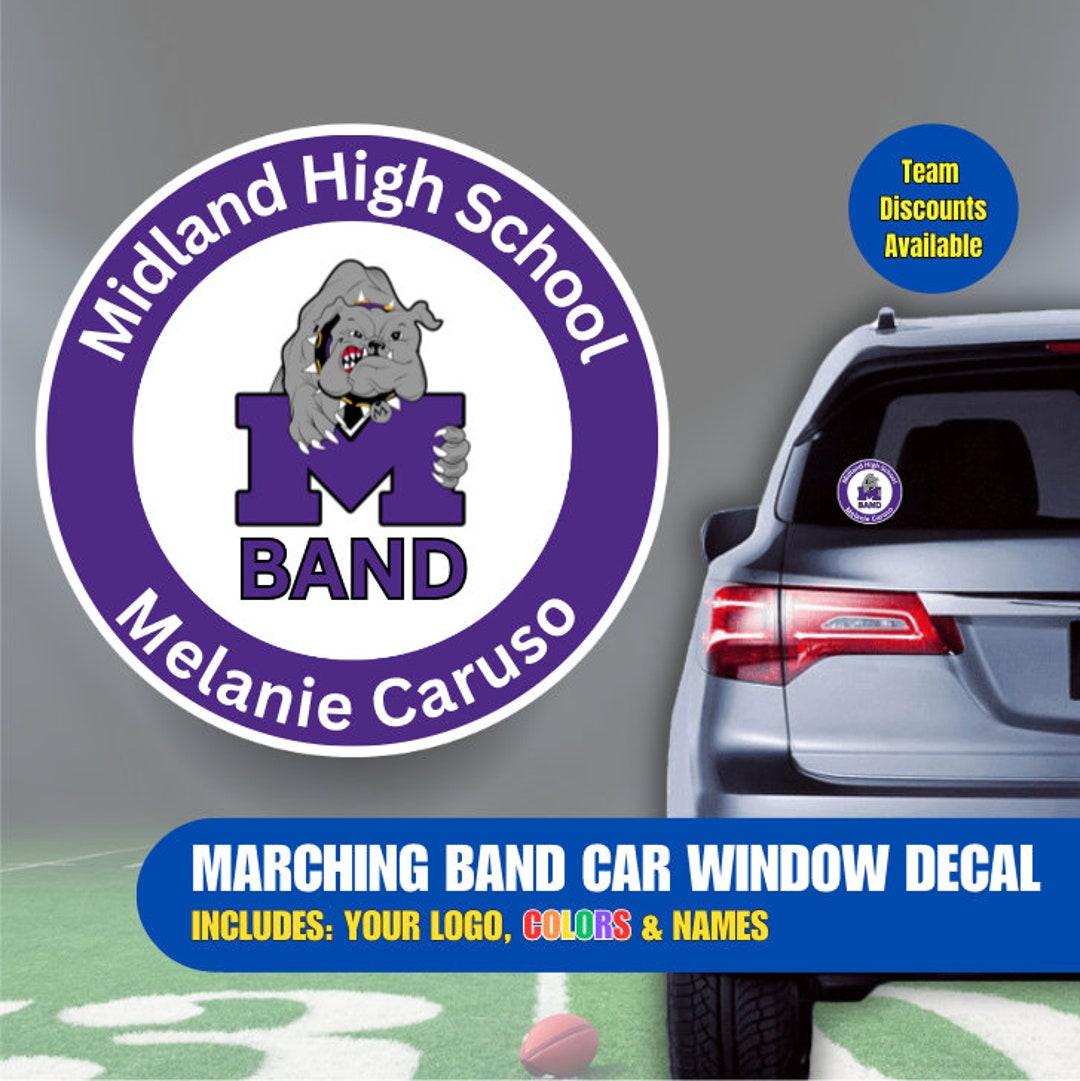 Custom Marching Band Car Window Decals & Stickers, Marching Band Gifts ...
