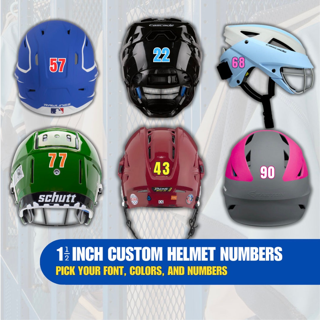 Custom 1 1/2 Inch Individual Helmet Numbers Dye Cut for Each Player ...