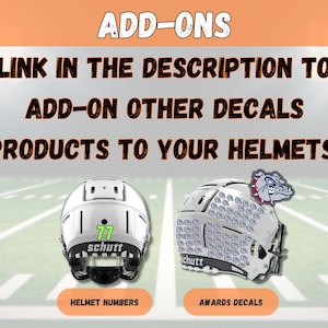 Football Custom Helmet Decals - Full Size, Customized With Your Logo ...