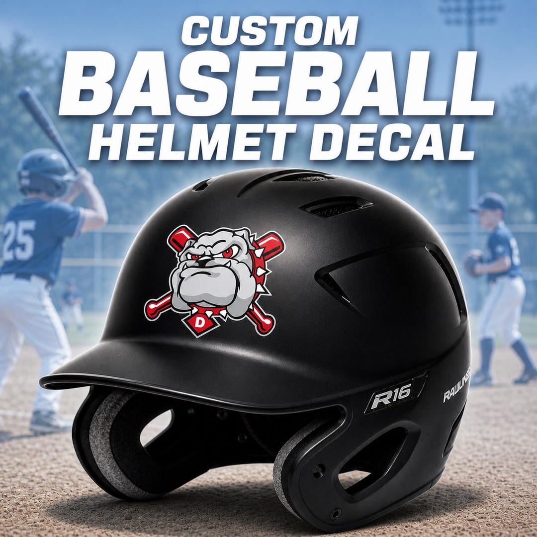 Custom Baseball Helmet Decals | Softball Helmet Stickers | Team Helmet ...