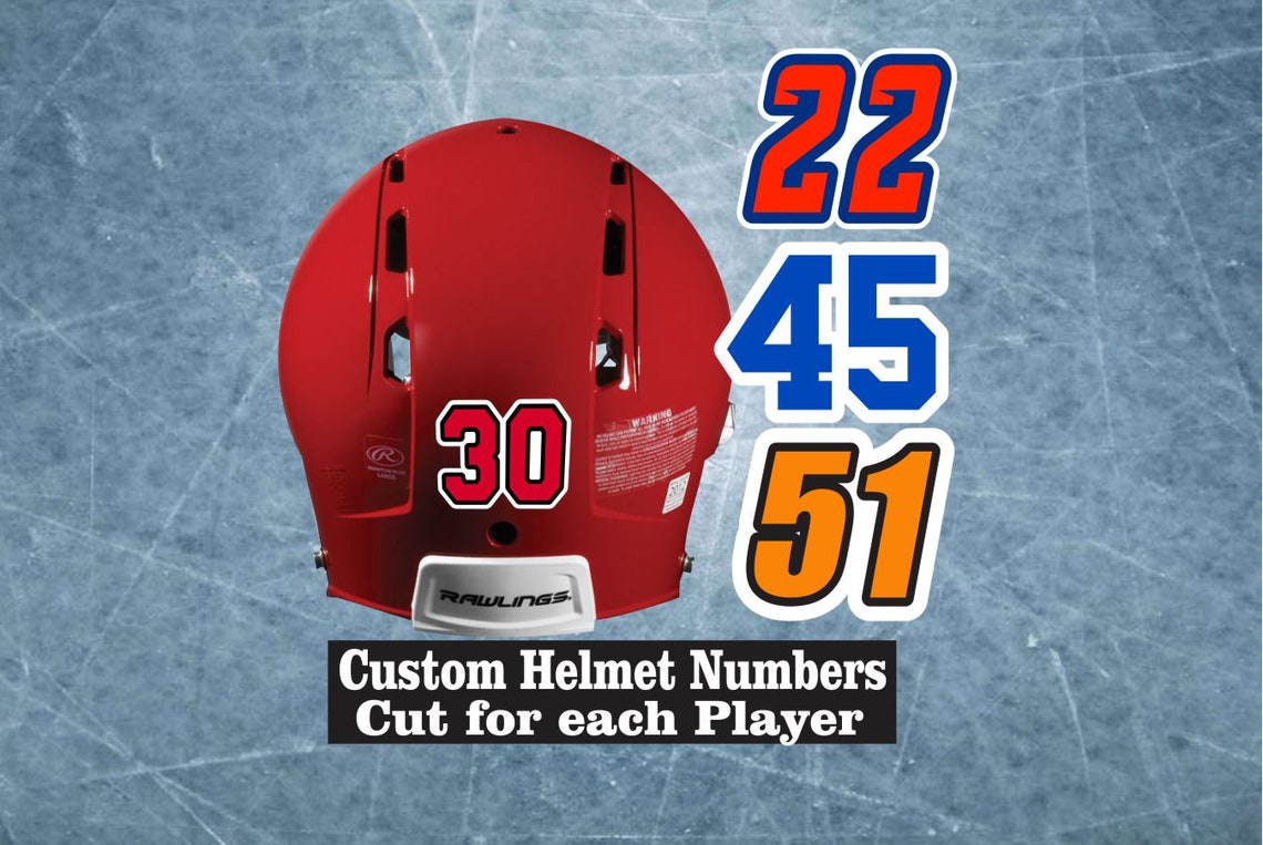 Custom 1 1/2 Inch Individual Helmet Numbers Dye Cut for Each - Etsy