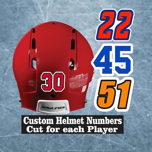 Custom 1 1/2 Inch Individual Helmet Numbers Dye Cut for Each Player ...