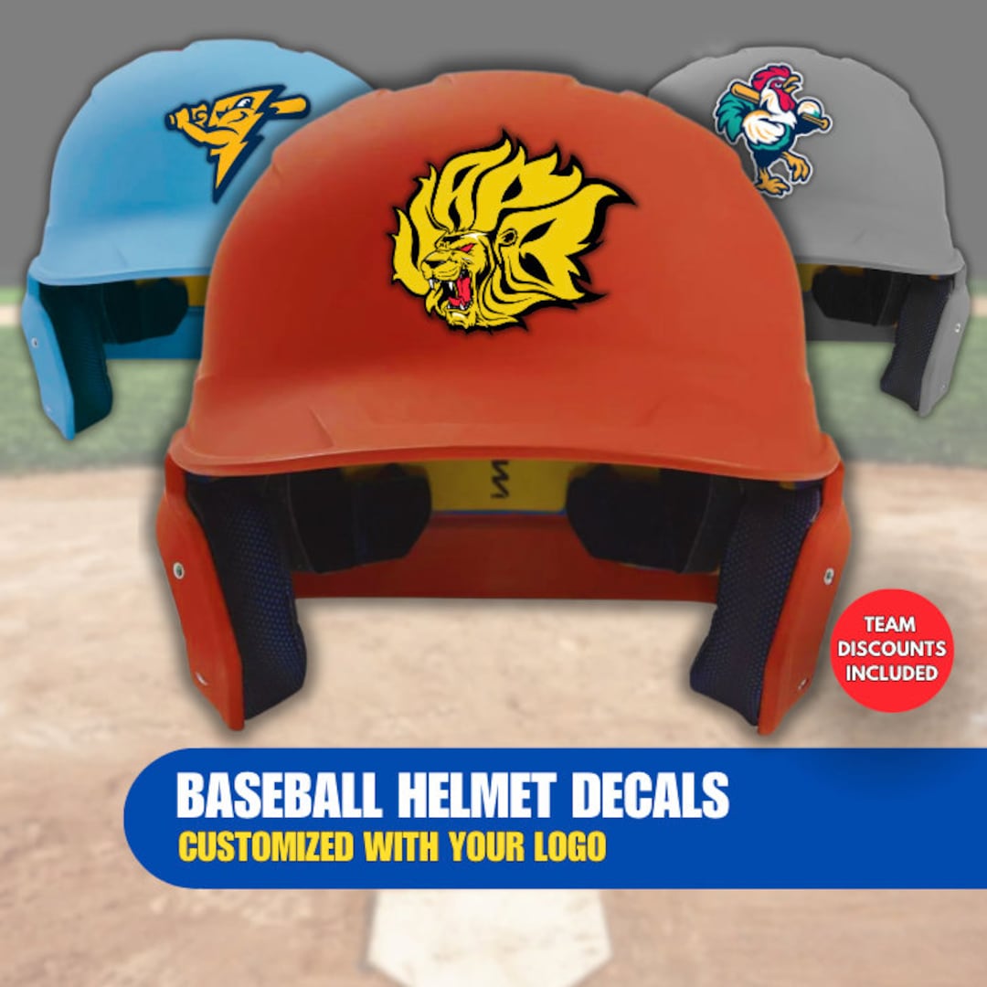 Custom Baseball Helmet Decals | Softball Helmet Stickers | Team Helmet ...