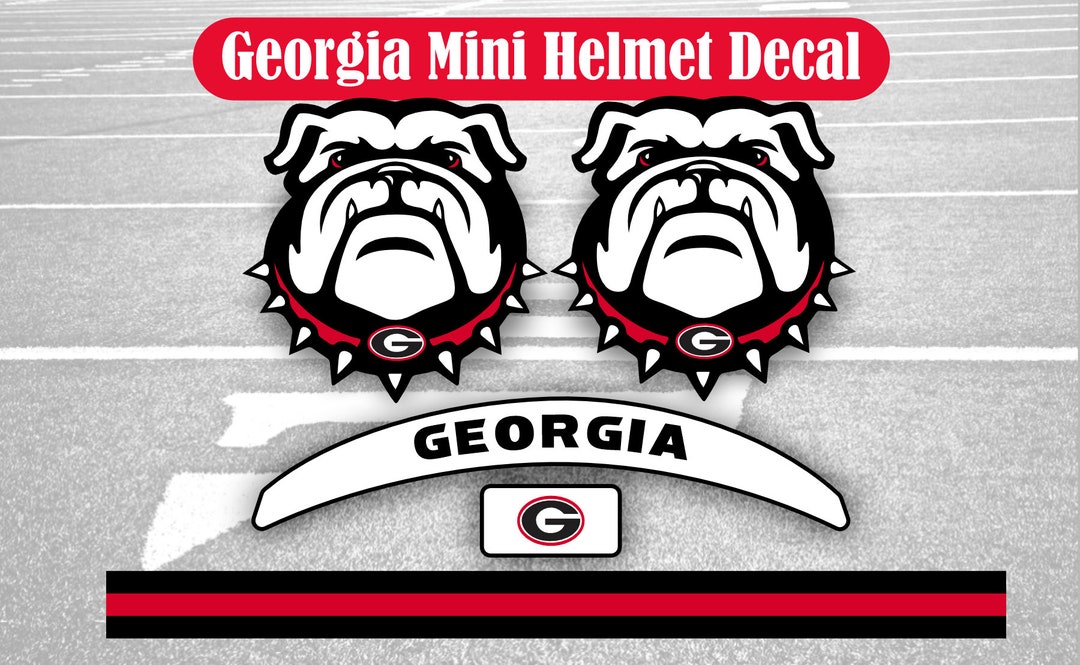 Georgia Mini Football Helmet Decal Sticker Package Includes Custom Side ...