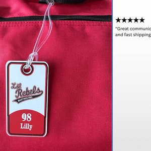 Custom Sports Team Bag Tag, Bag Tags for Football, Hockey, Baseball ...