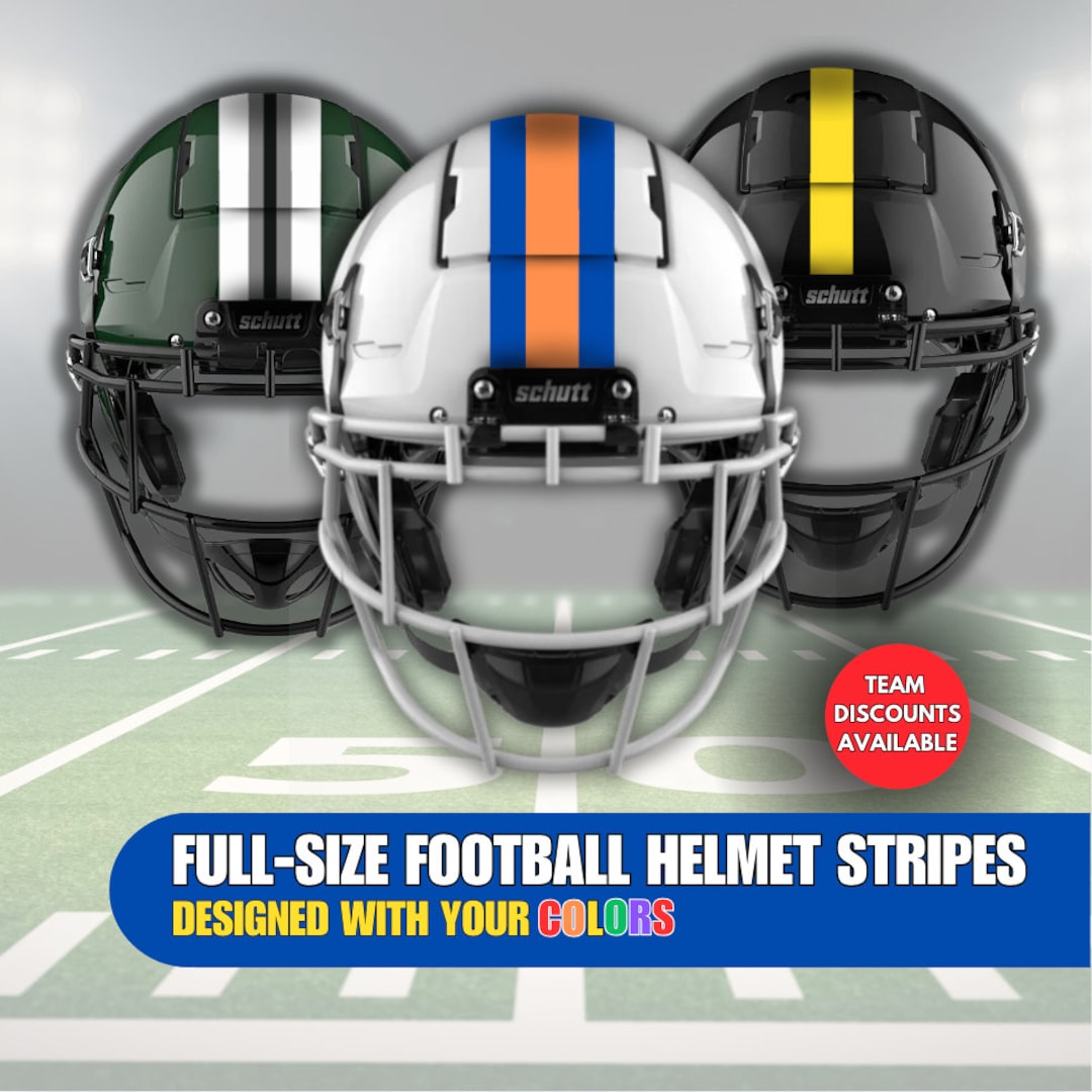 Full-size Football Helmet Stripes | Designed With Your Colors | 1.5 ...