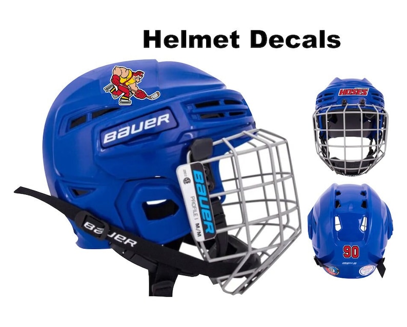Custom Ice Hockey Helmet Decal Bundle, Personalized Team Logo, Decals ...