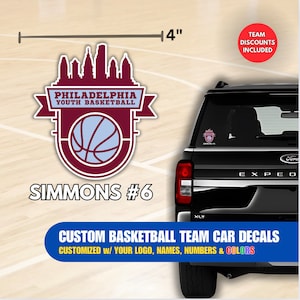 Custom Basketball Car Window Decals & Stickers, Basketball Team Gifts ...