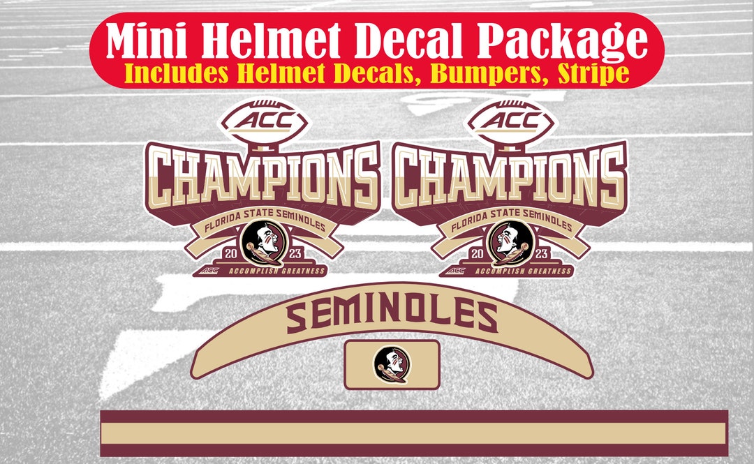 Florida State Mini Football Helmet Decal Sticker Package, Inc Custom ...