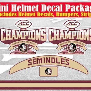 Florida State Mini Football Helmet Decal Sticker Package, Inc Custom ...