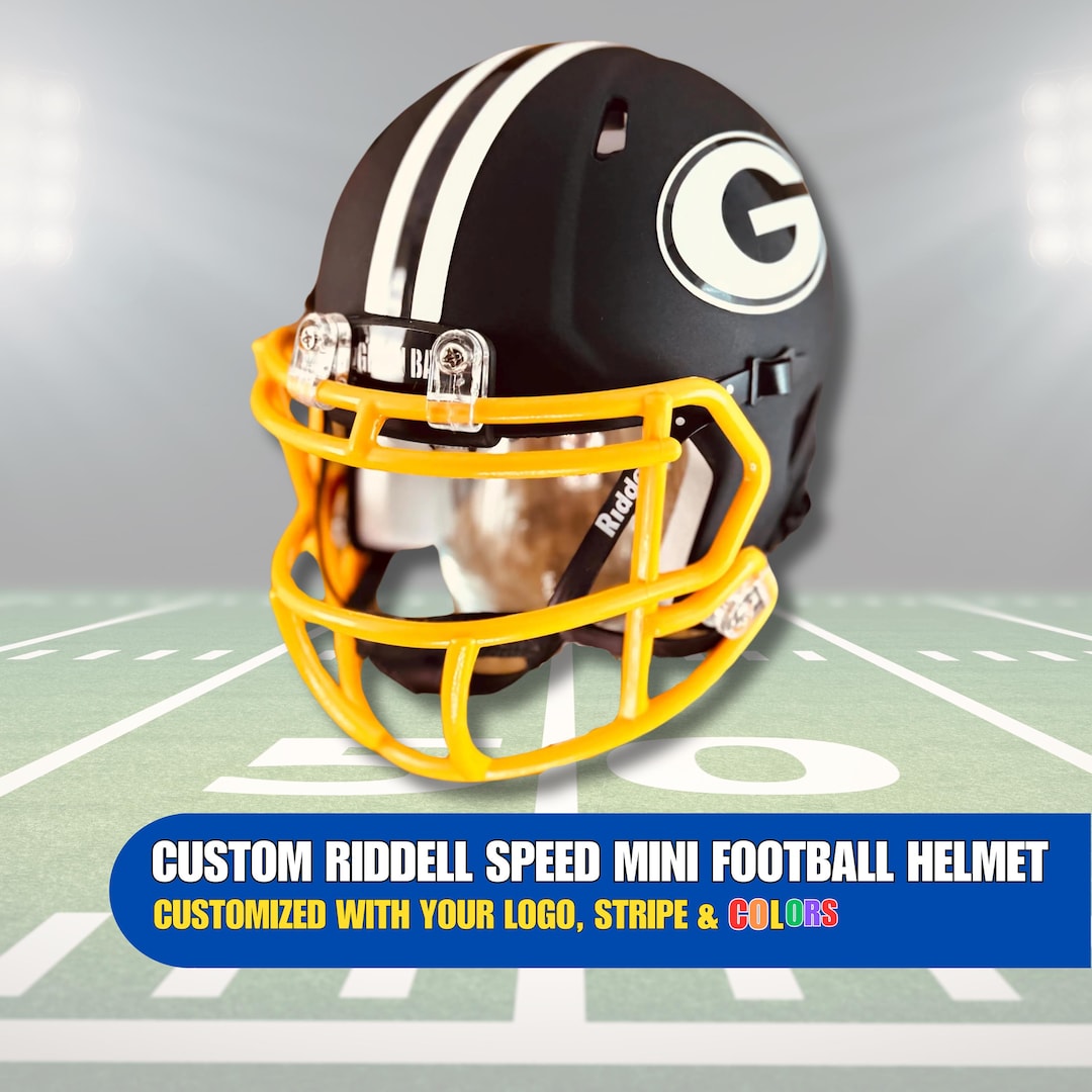 Custom Riddell Speed Mini Football Helmet, Includes Side Decals Stripe ...