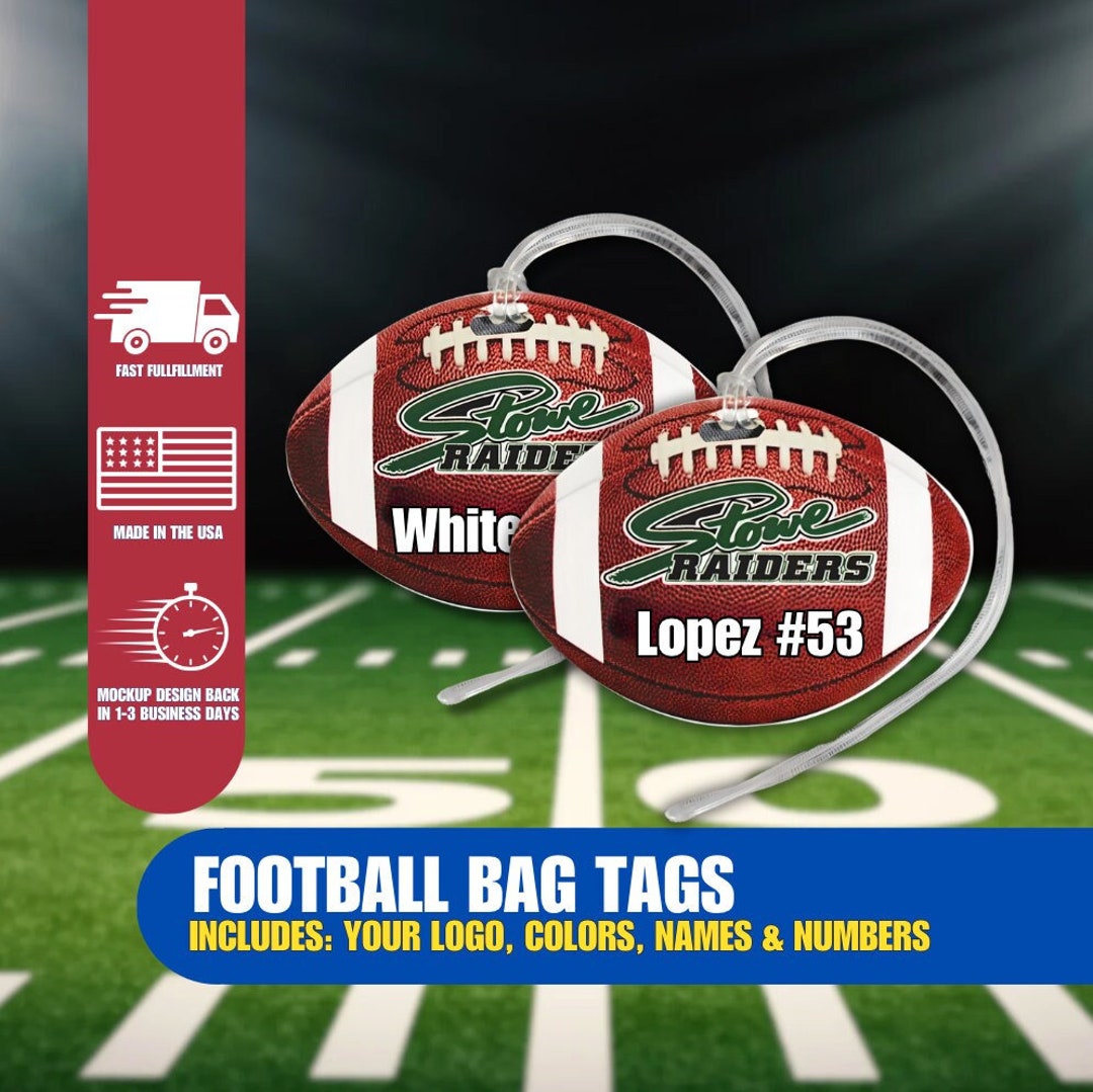 Custom Football Bag Tag, Personalized Football Equipment Luggagetag ...