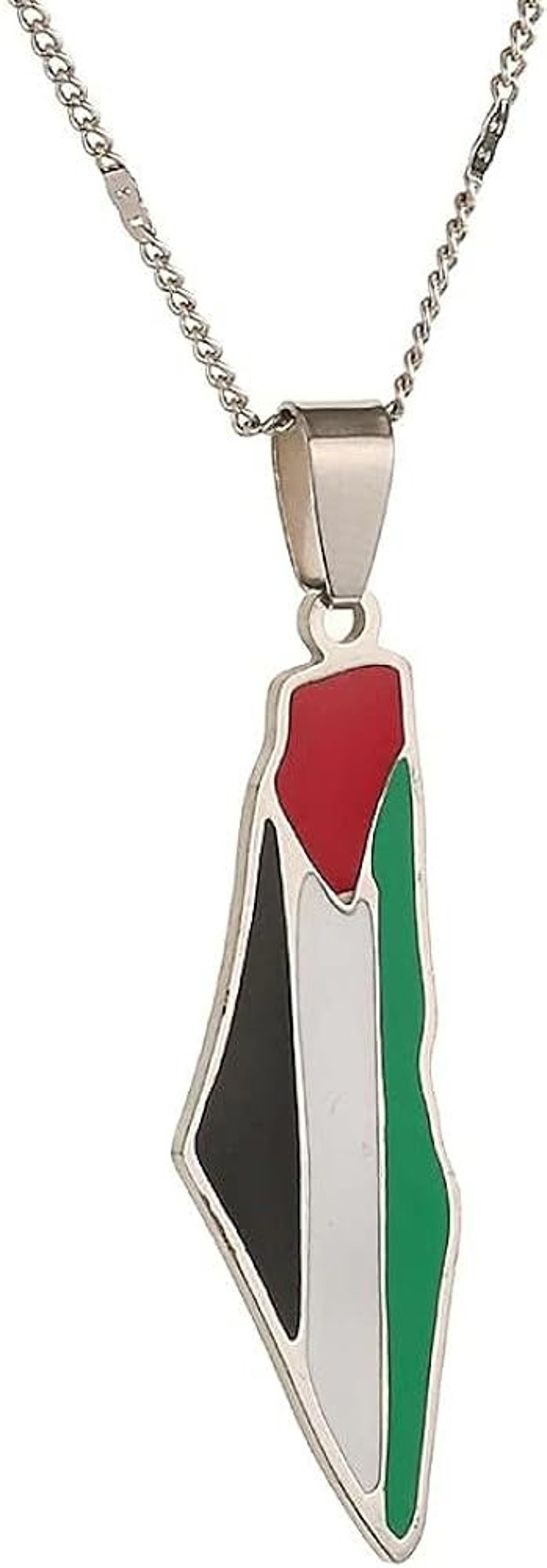 Palestine Flag Necklace | Beautiful Map of Gaza Palestine Chain ...
