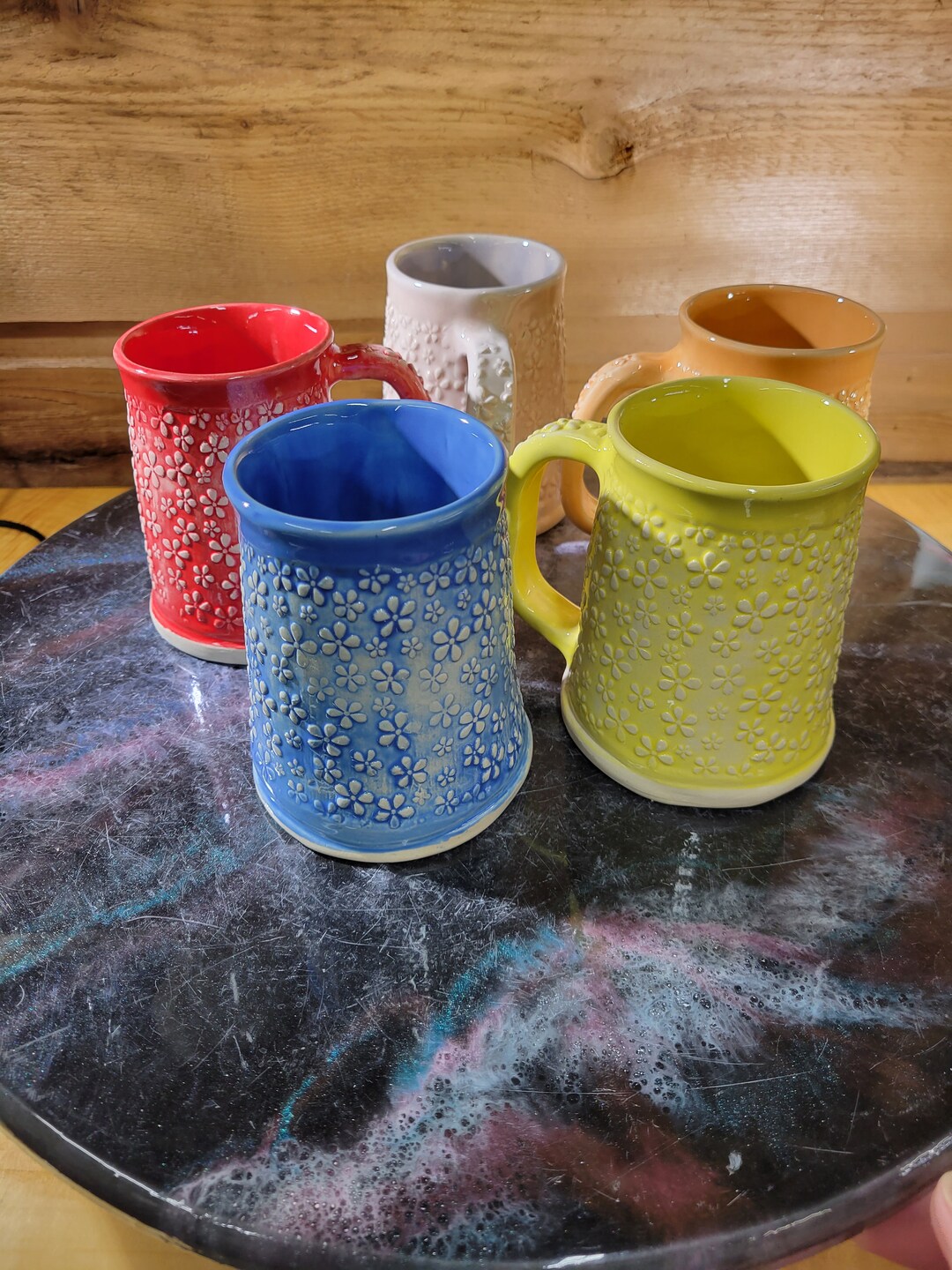 Daisy Pottery Mug Pick Your Color - Etsy