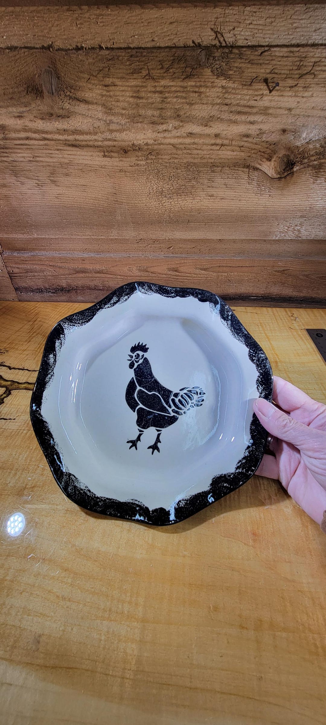 Chicken Hen Print Pottery Plate Small 6.75" - Etsy