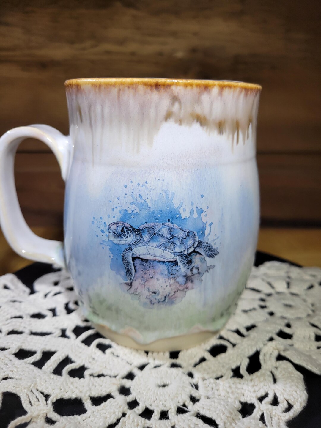 Multi Colored Pottery Mug 21 Oz - Etsy