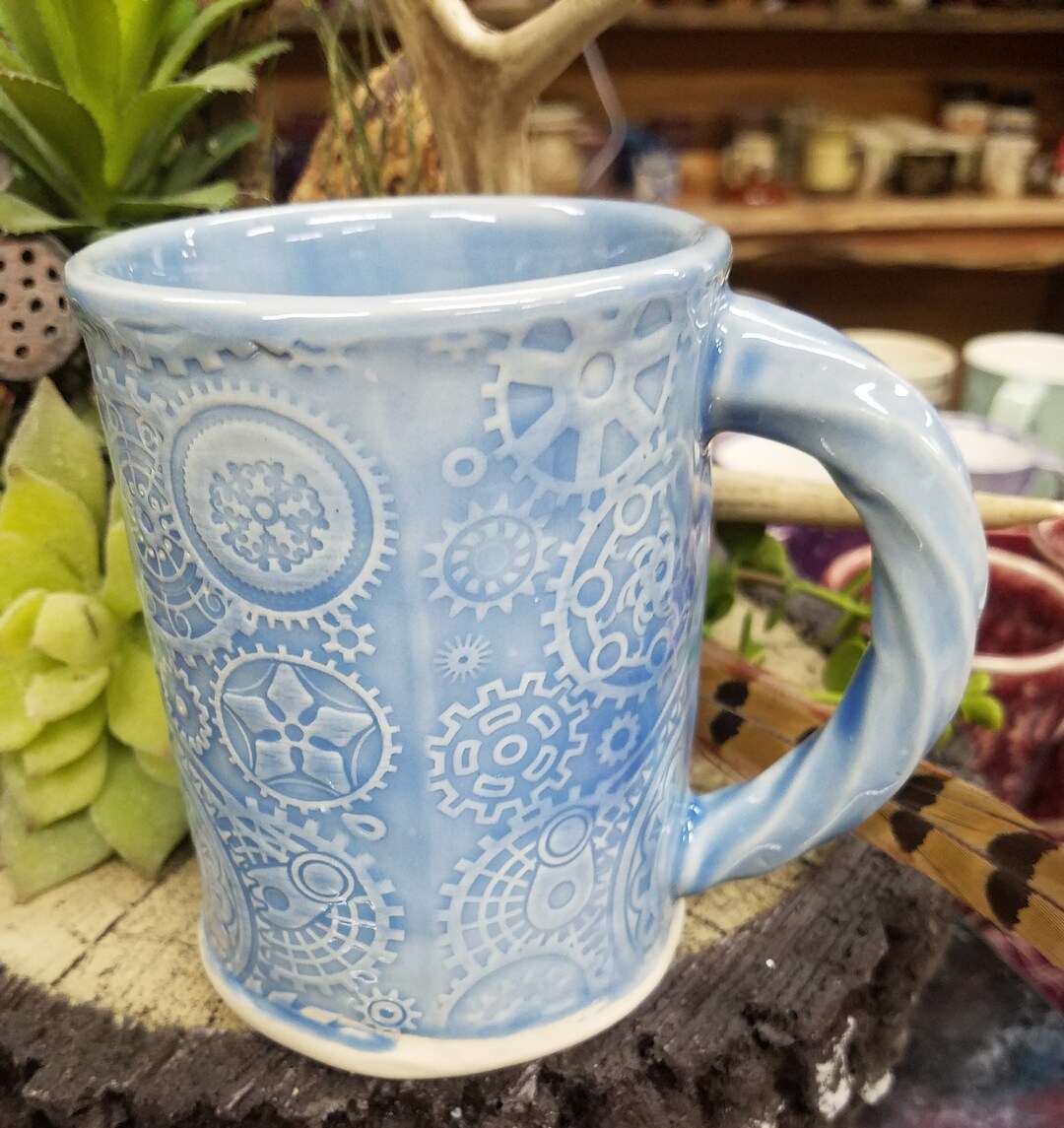 Steampunk Pottery Mug - Etsy