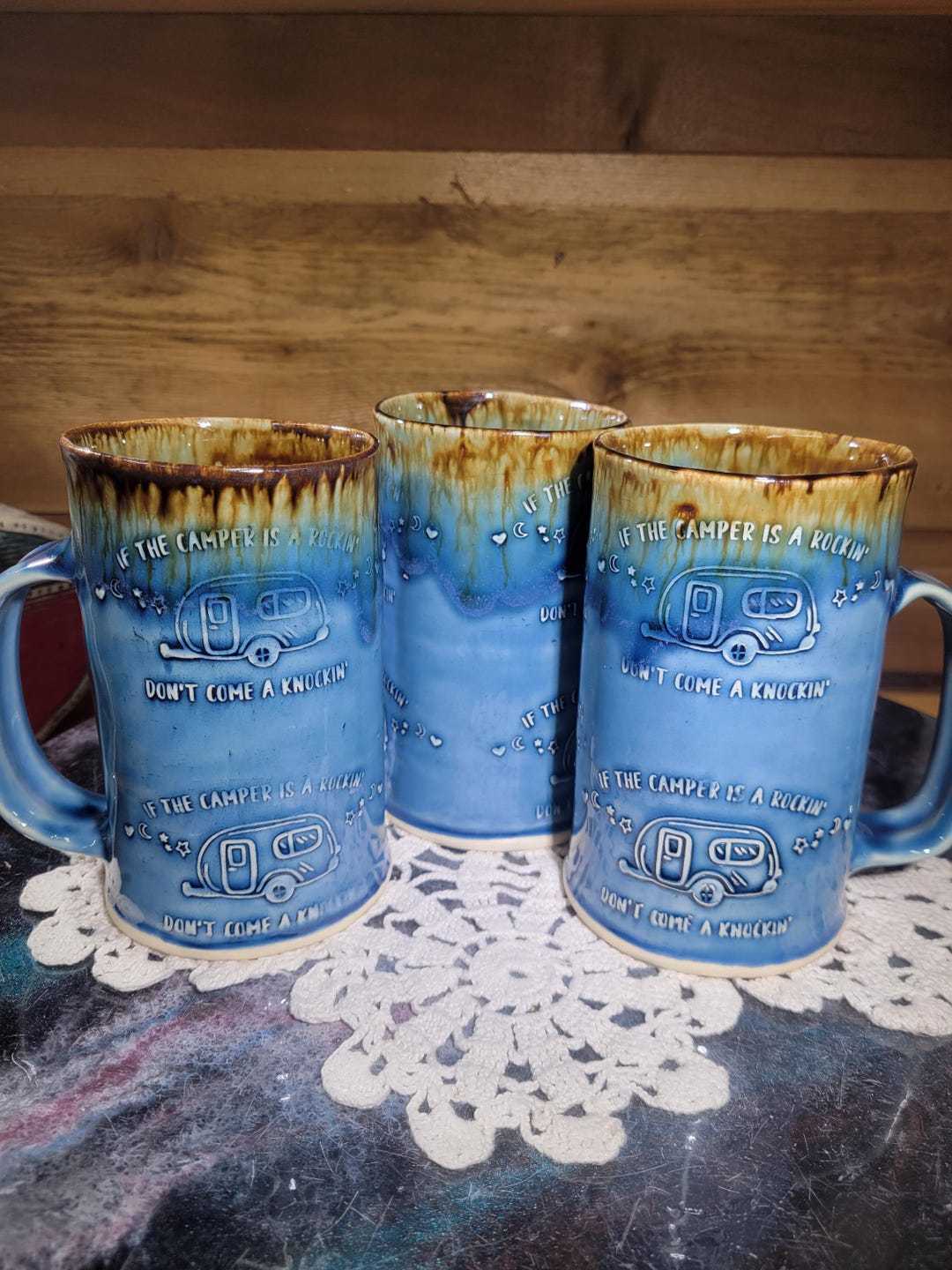 If the Camper is a Rockin' Don't Come a Knockin' Pottery Mug - Etsy