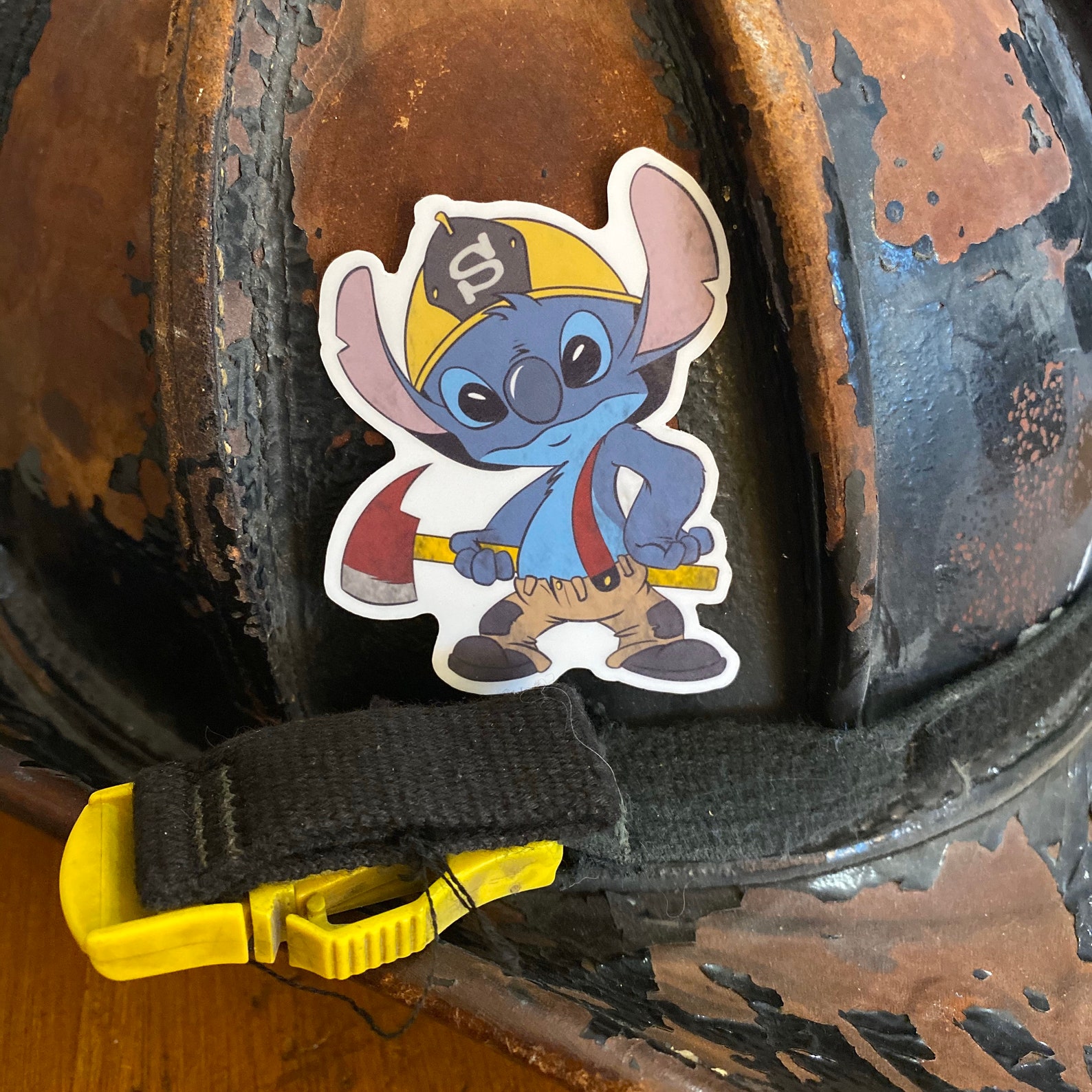 Fuzzy Alien Firefighter Sticker - Etsy