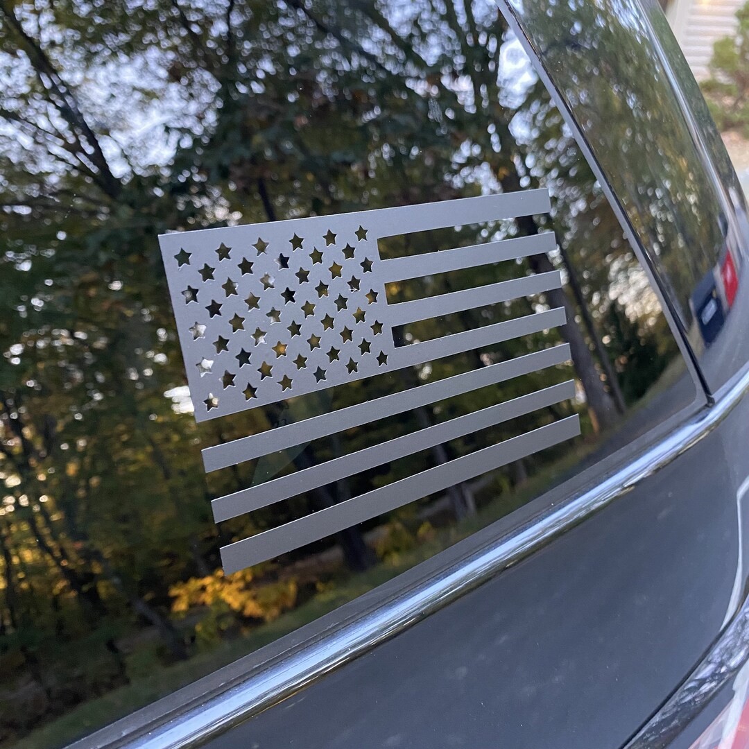 Black Vinyl USA Flag Sticker - Etsy