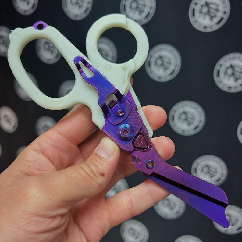 Folding Trauma Shears Purple - Personalized - 6 in 1 Tool, Stainless ...
