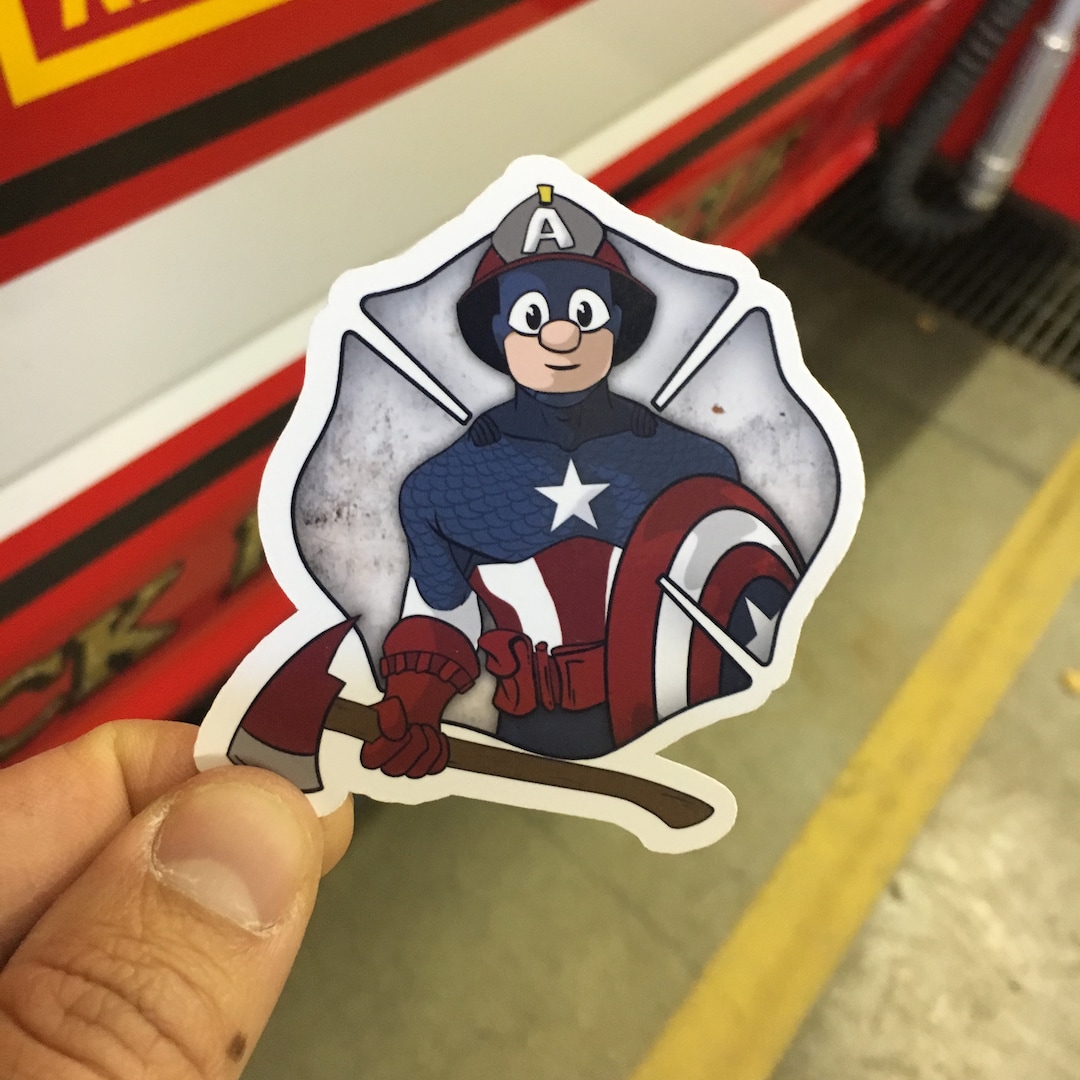 Firefighting Captain Vinyl Sticker - Etsy