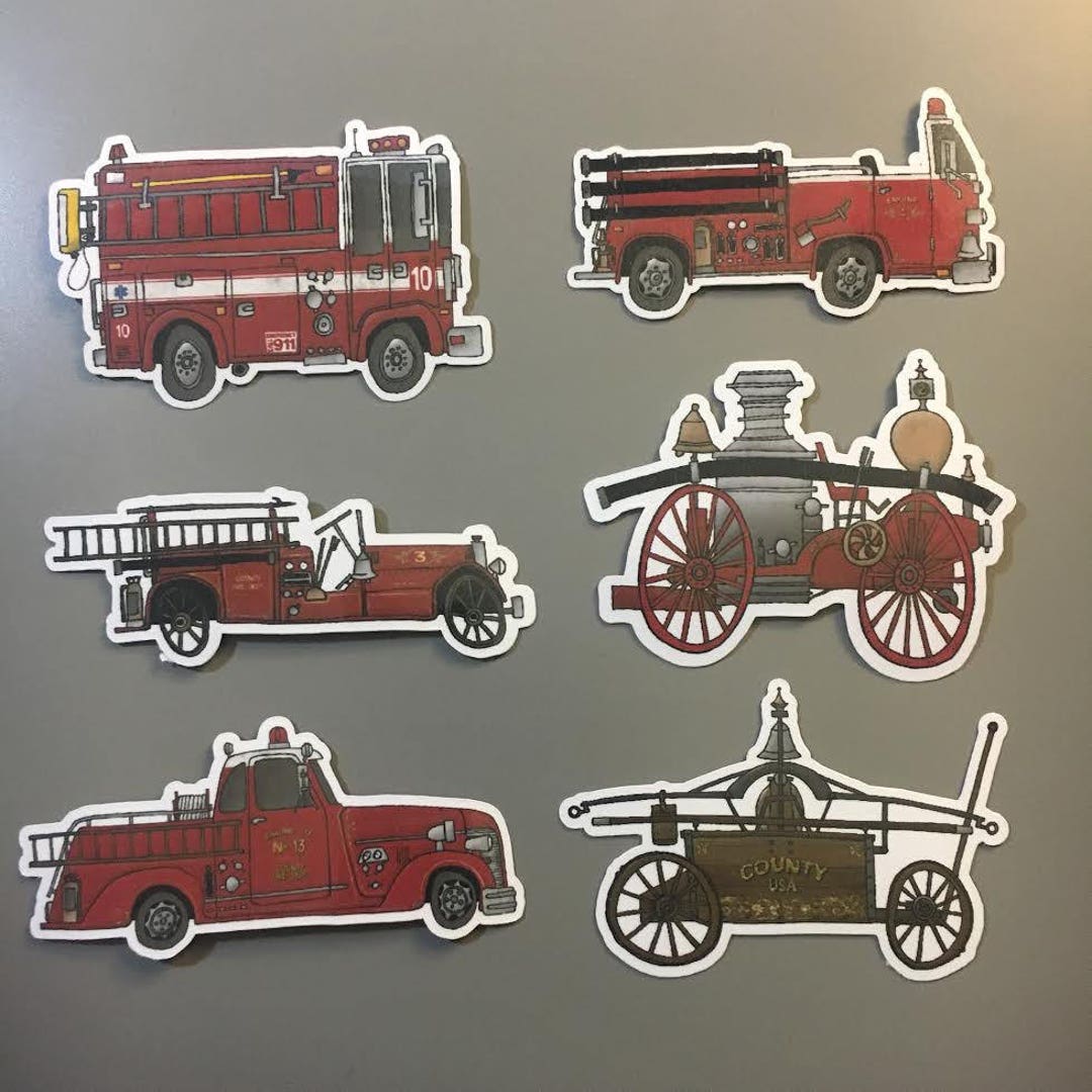Fire Truck Sticker Bundle - Etsy